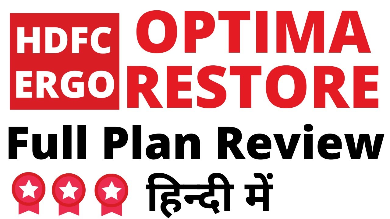 Optima Restore HDFC ERGO | Optima Restore Apollo Munich | Full Plan ...