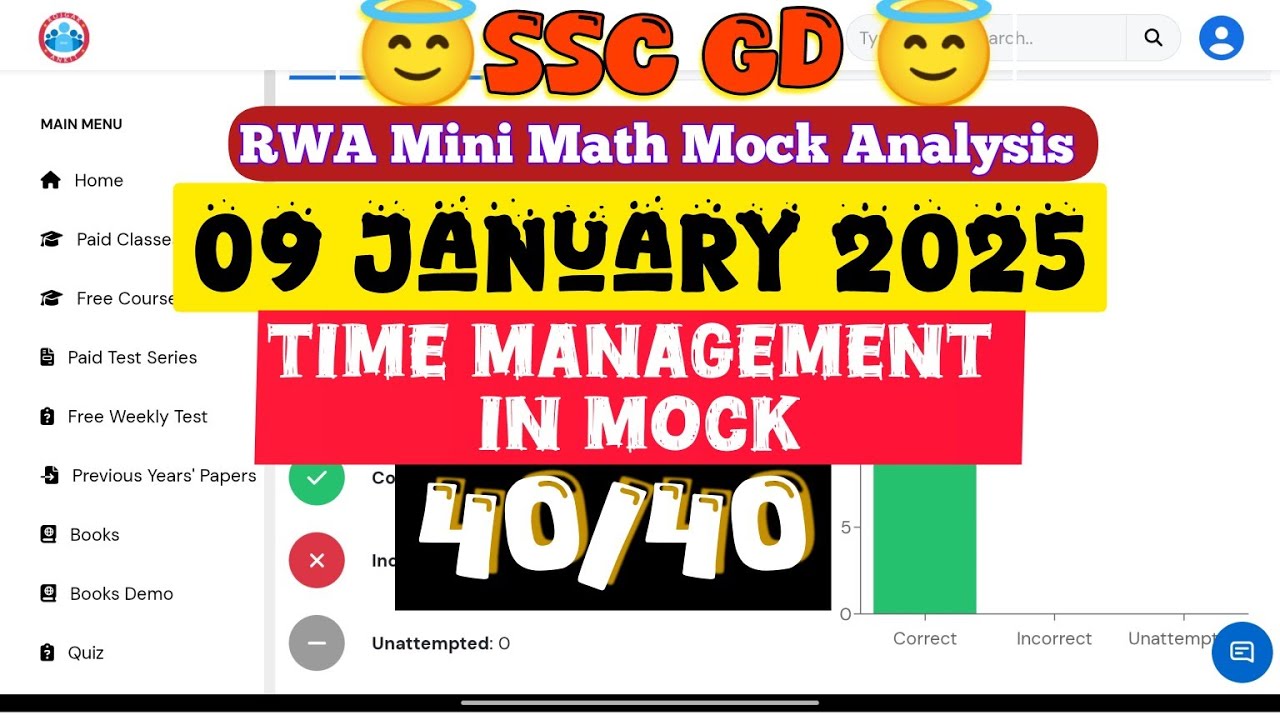 09 January 2025 rwa mini math mock analysis | short method Solution | #rwa #sscgd - YouTube