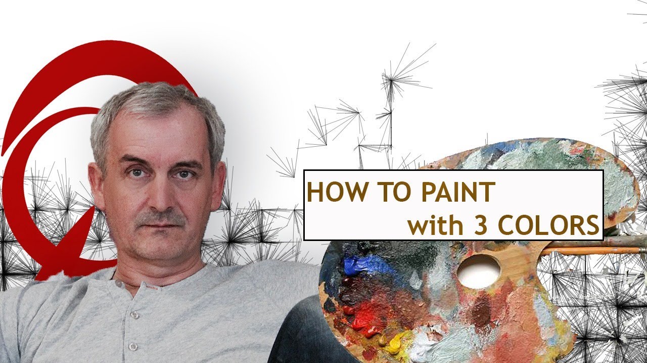 How to paint with a three colors a portrait - YouTube