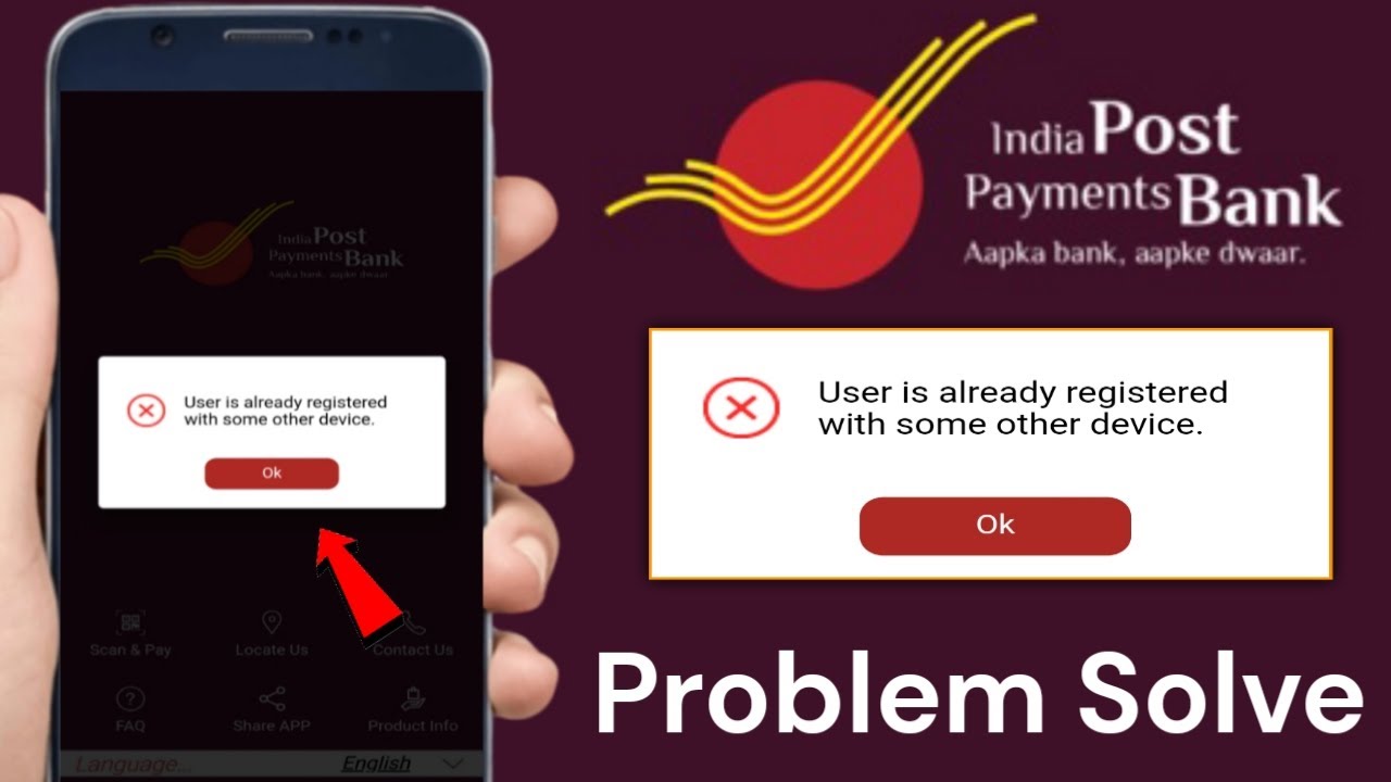 User Is Already Registered With Same Other Device l India Post Payment ...