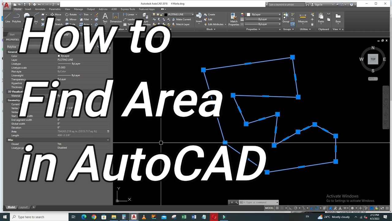 How to Find Area in AutoCAD - Area Calculating with Quick Measure Tool ...