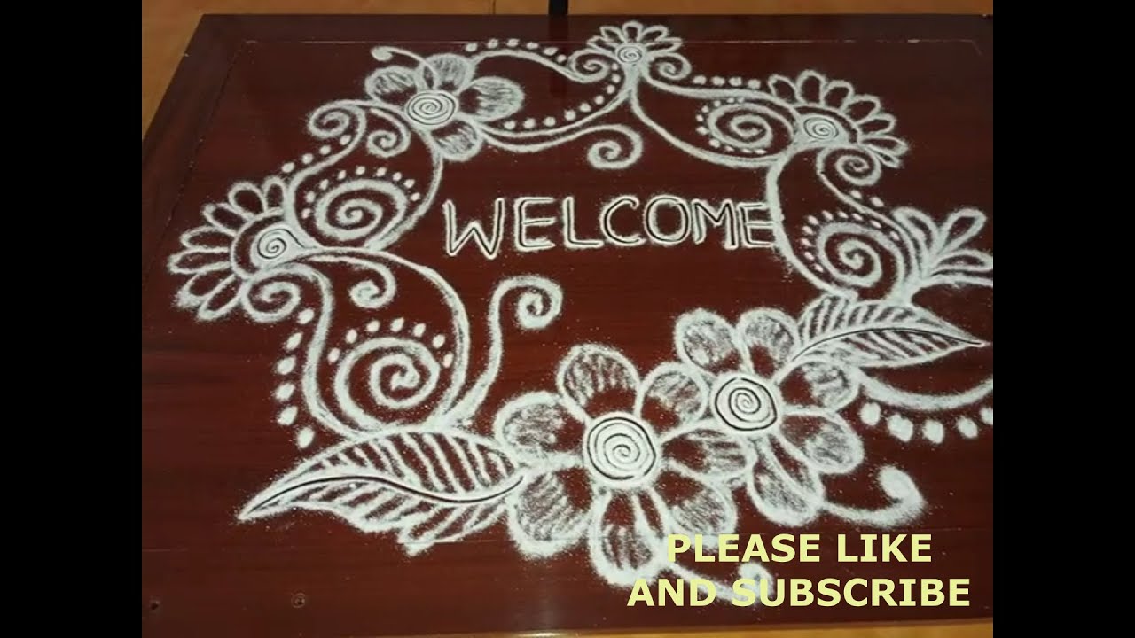 How to draw simple free hand Kolam - YouTube
