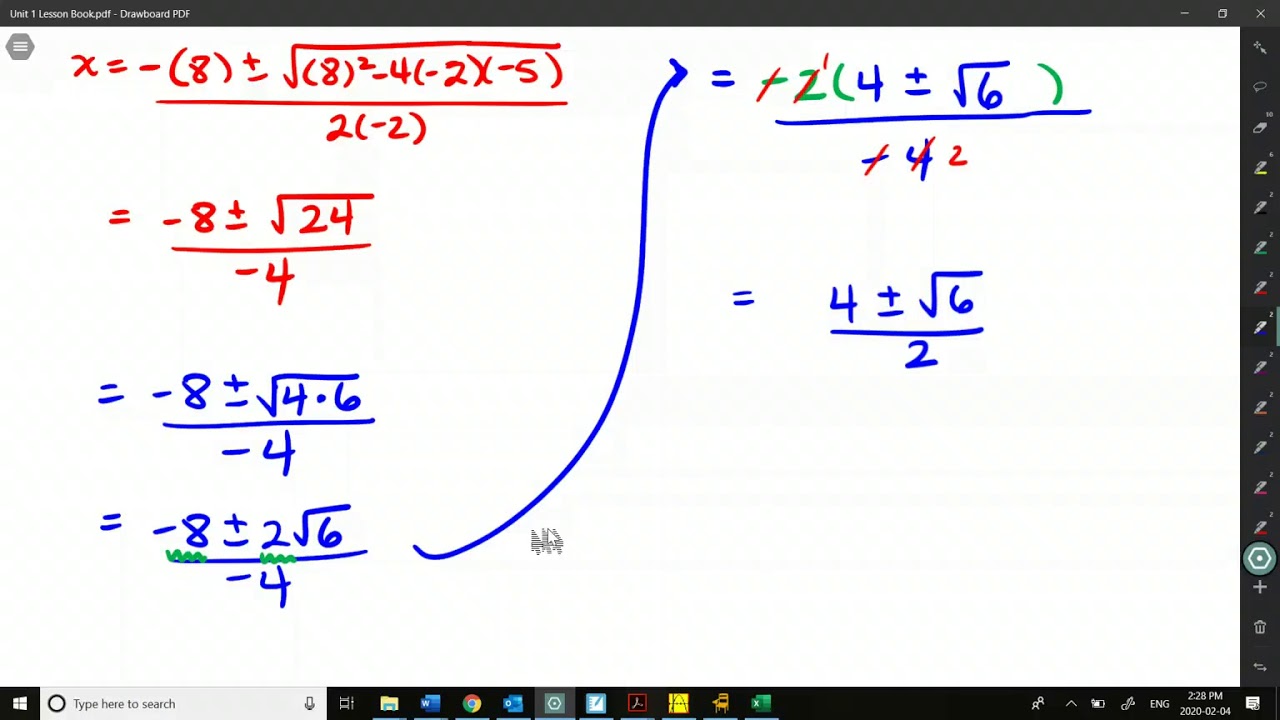 Finding the Exact Roots of a Quadratic - YouTube