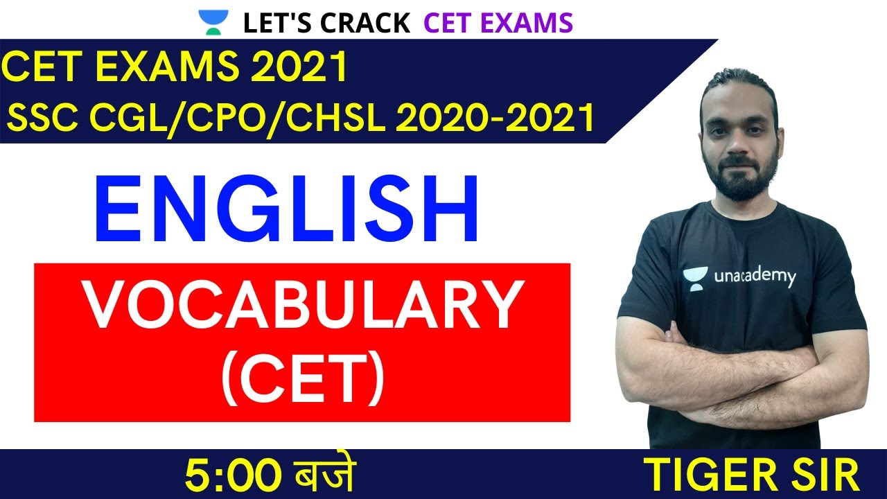 Vocabulary (CET) | Target CET Exams 2021 | Tiger Sir - YouTube