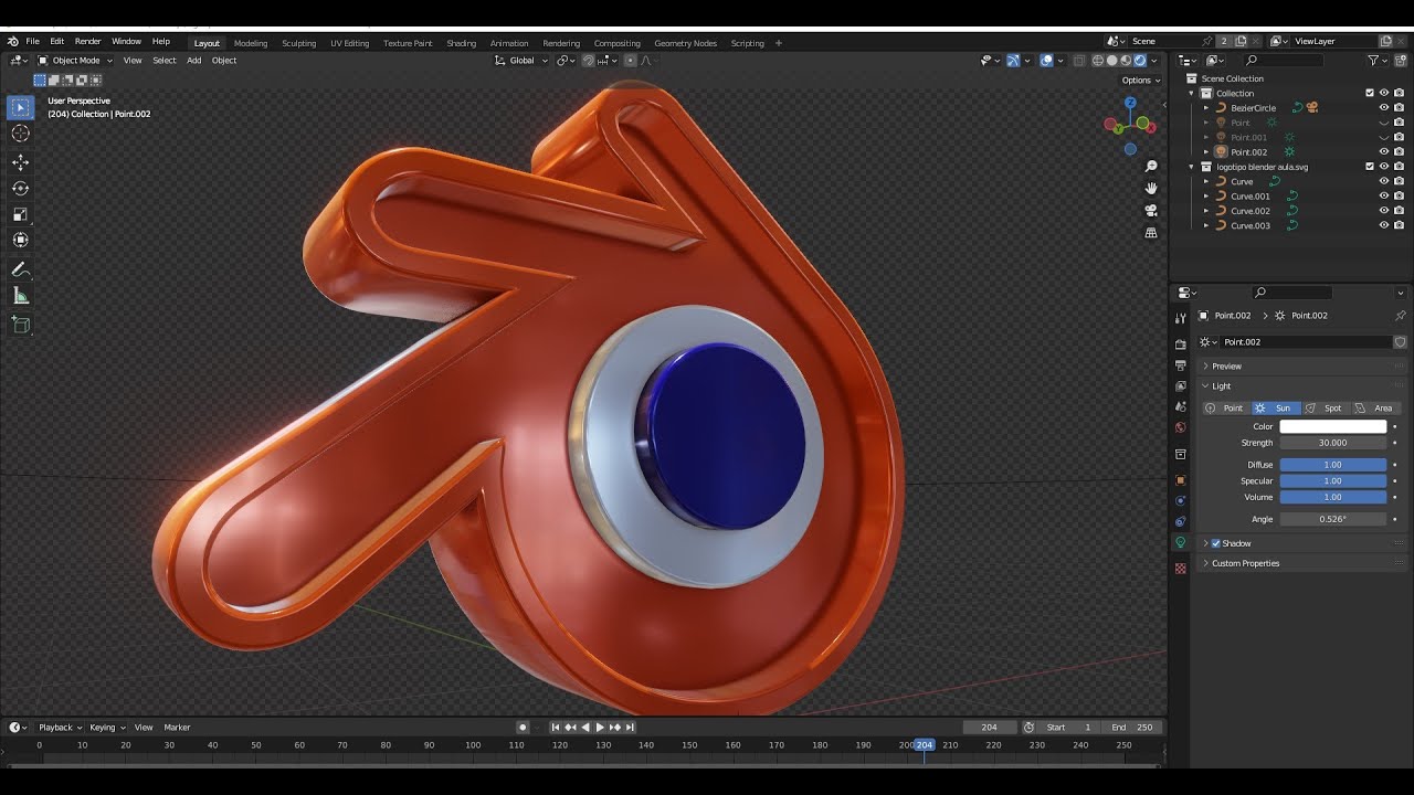 AULA 2 - Criando LOGOTIPO 3D GIRATÓRIO BLENDER - YouTube