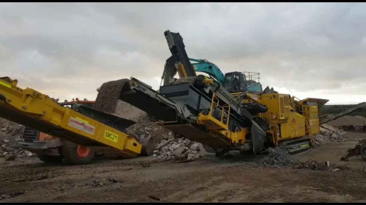 Impactor- Keestrack 1313S R6 & S5 Stacker crushing concrete to 20mm ...
