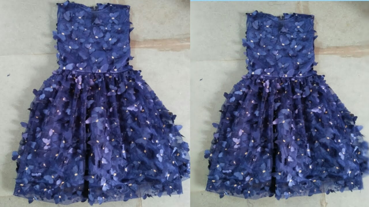 new style baby frock design// बटरफ्लाई फ्रॉक!! net ki frock designs ...