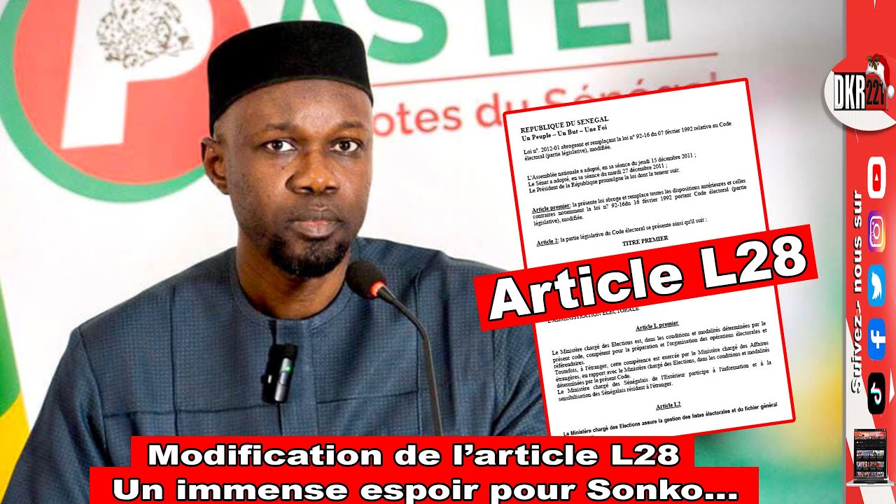 Dialogue National, Modification de l’article L28 Donne Un immense espoir A Ousmane Sonko Et ...
