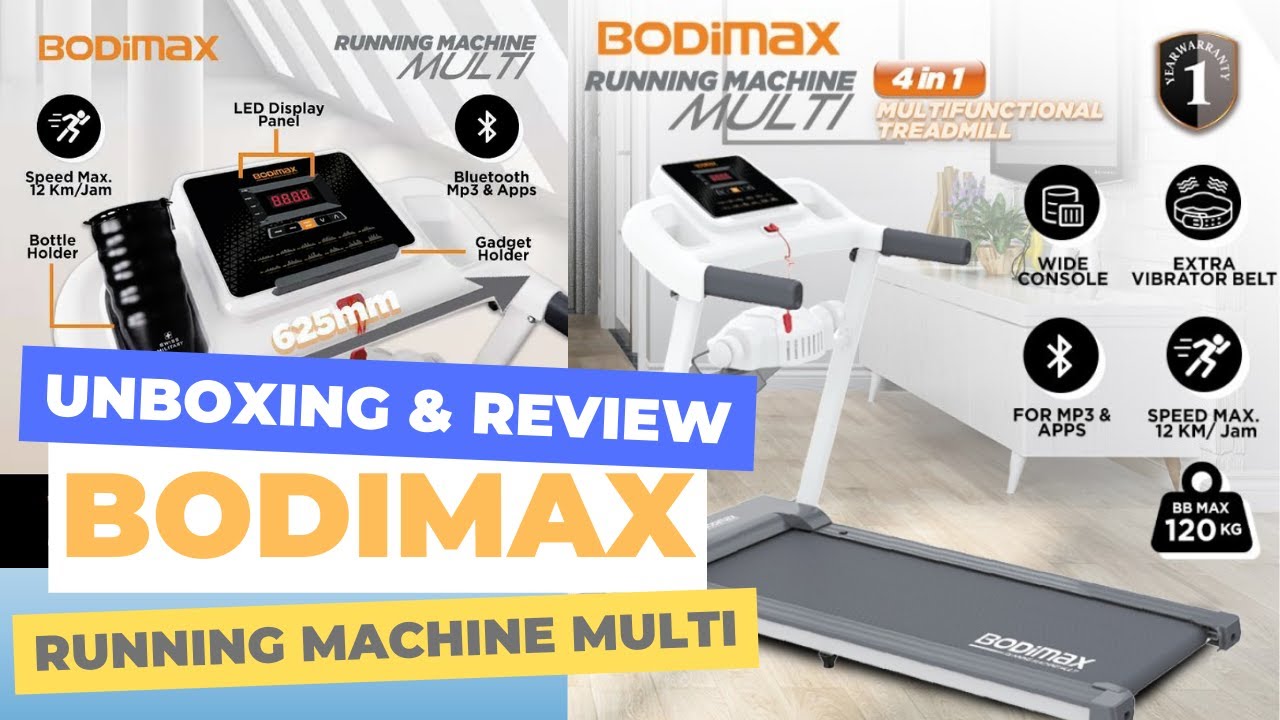 Unboxing dan Review Treadmill Viral Bodimax Running Machine Multi - YouTube