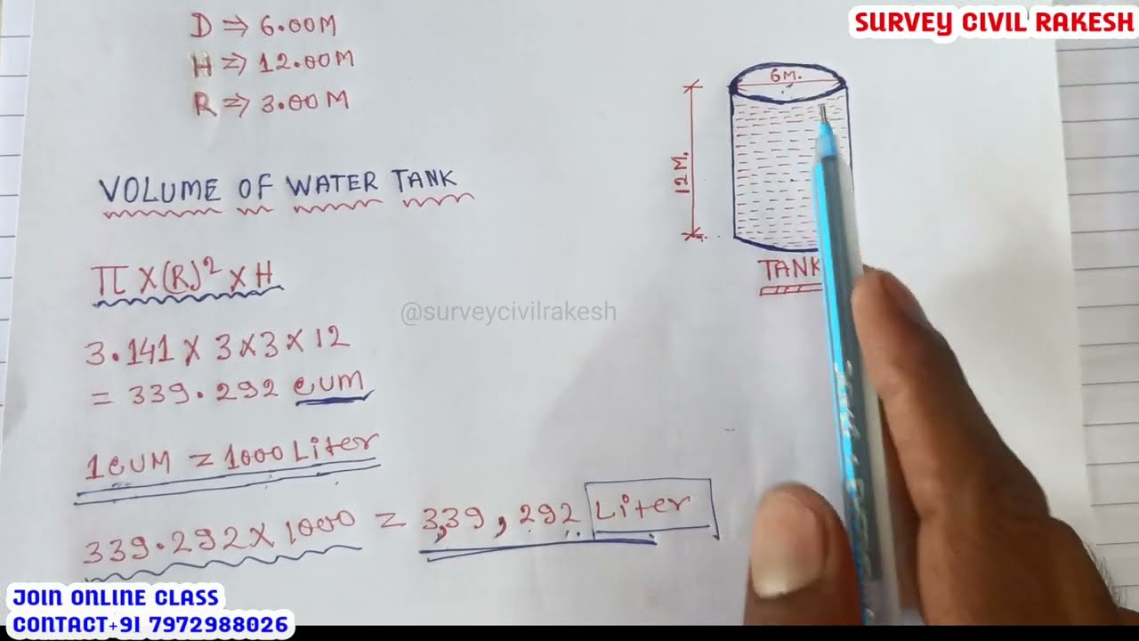 How To Calculate Water Tank Capacity In Liters || Water TanK Volume ...