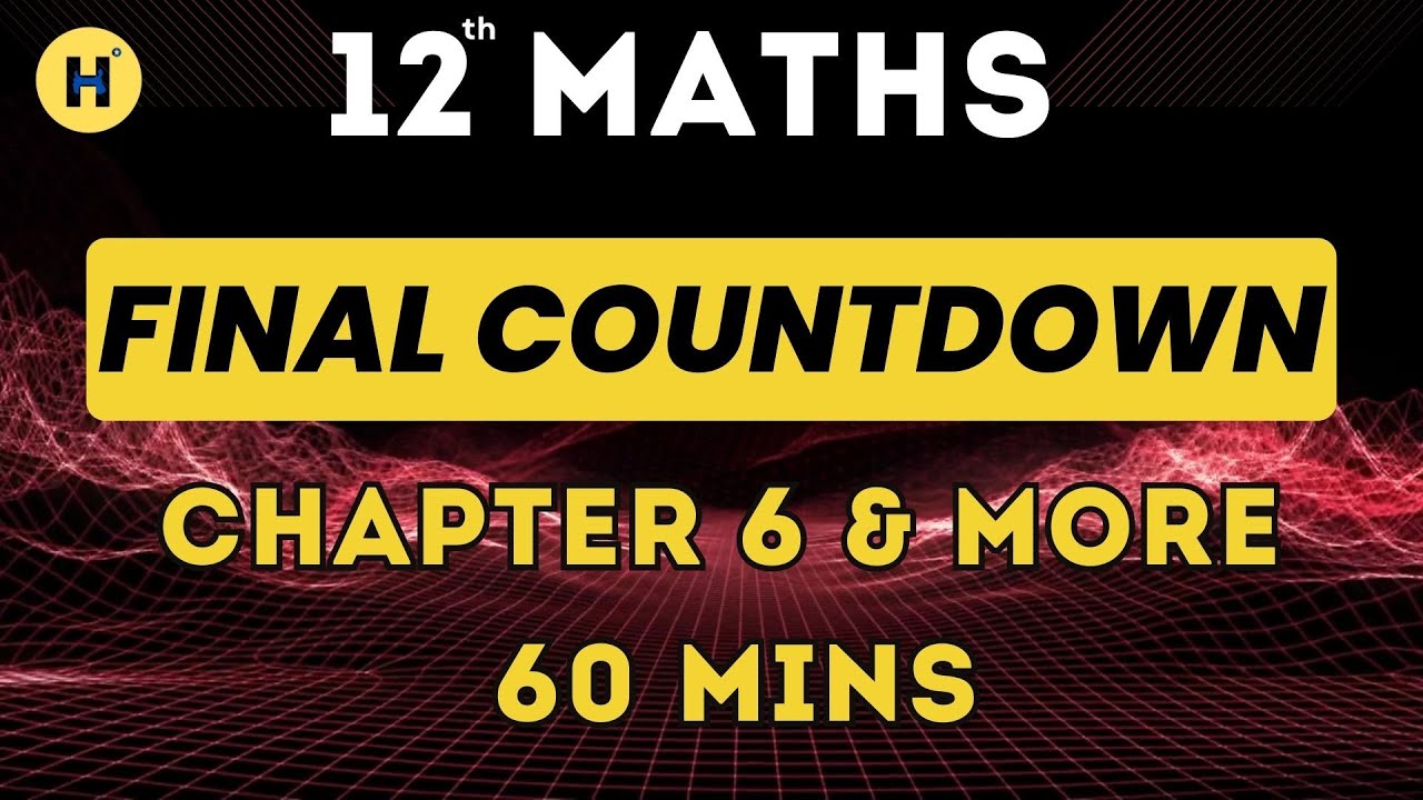 12th Maths Chapter 6 FINAL COUNTDOWN Quarterly Exam 2023 - YouTube