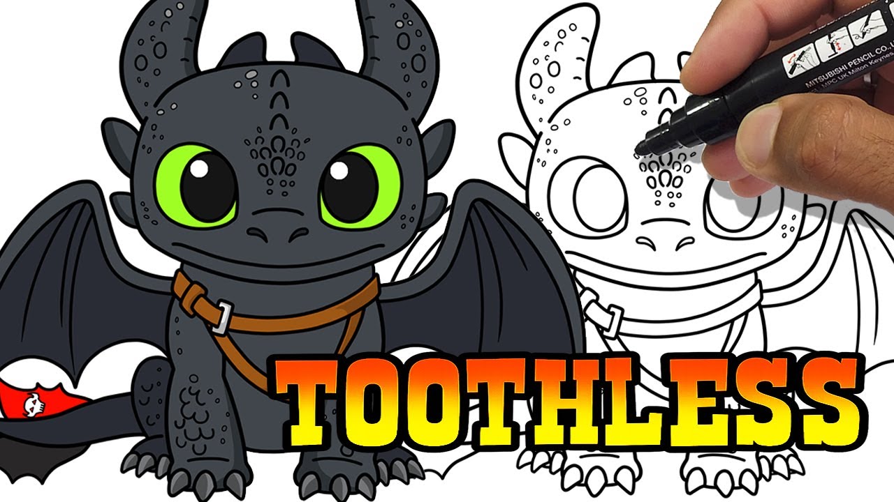 How to Draw Toothless - How To Train Your Dragon - MOVIE - YouTube
