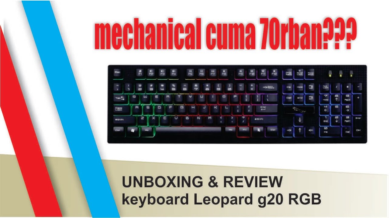 keyboard rgb dibawah 100ribu | unboxing & review leopard g20 - YouTube