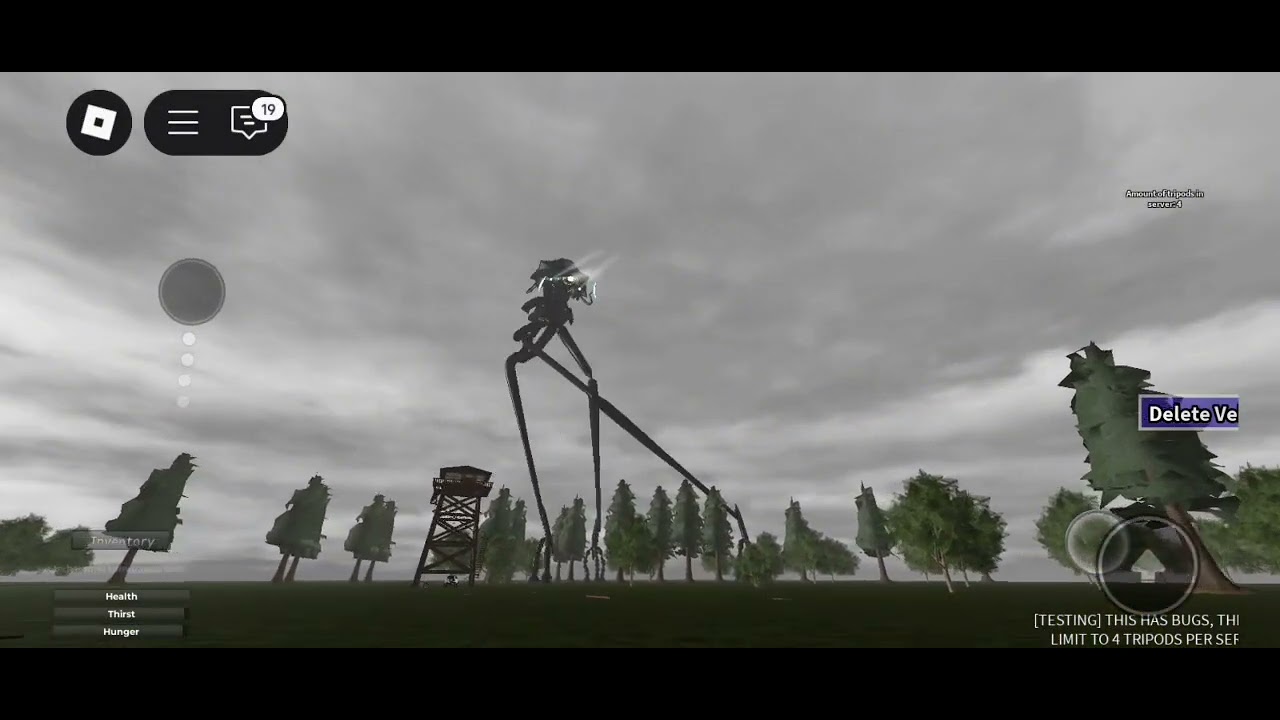 I'm playing roblox tripod testing place again because it got like 2 ...