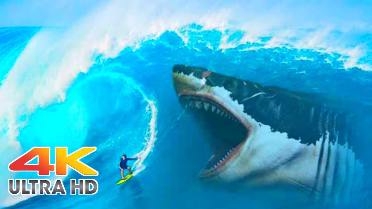 Megalodon Jumps Out Of Water Scene - The Meg [ Scene Plus] - YouTube