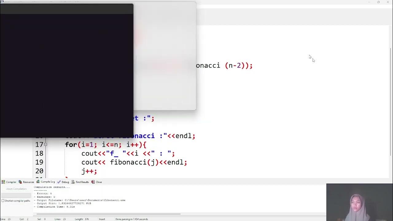 Program fibonanci_rekursif C++ - YouTube