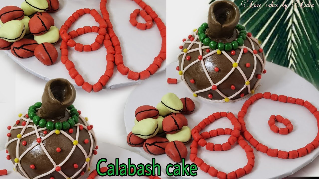 Calabash cake design |Traditional Wedding Cake|how to make a Calabash ...