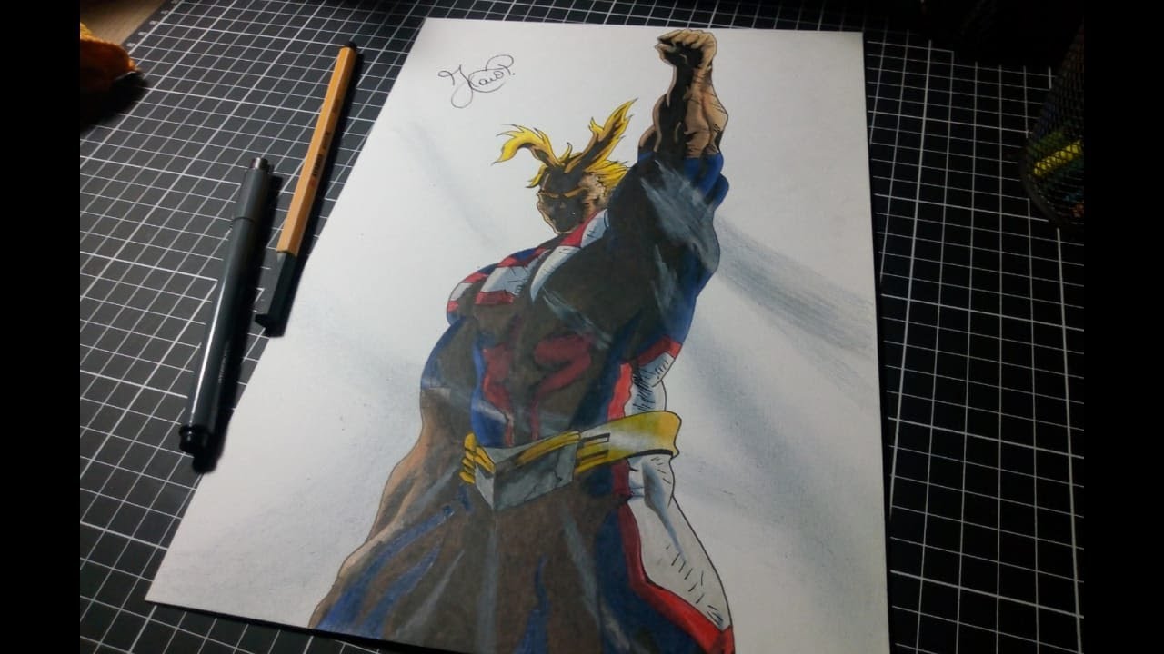 Drawing All Might Of Boku no Hero Academia | Kaio Drawart - YouTube