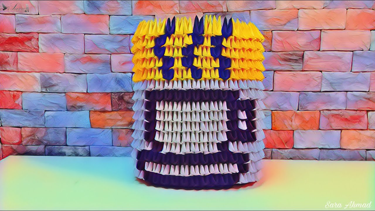 How to make 3d origami Pen holder 75 - YouTube