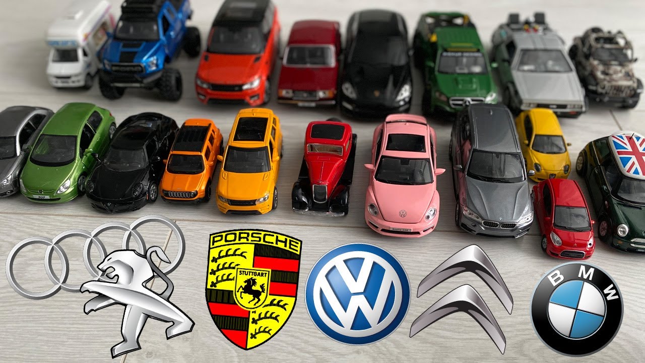 Learn car brands with cars from the yellow box - YouTube