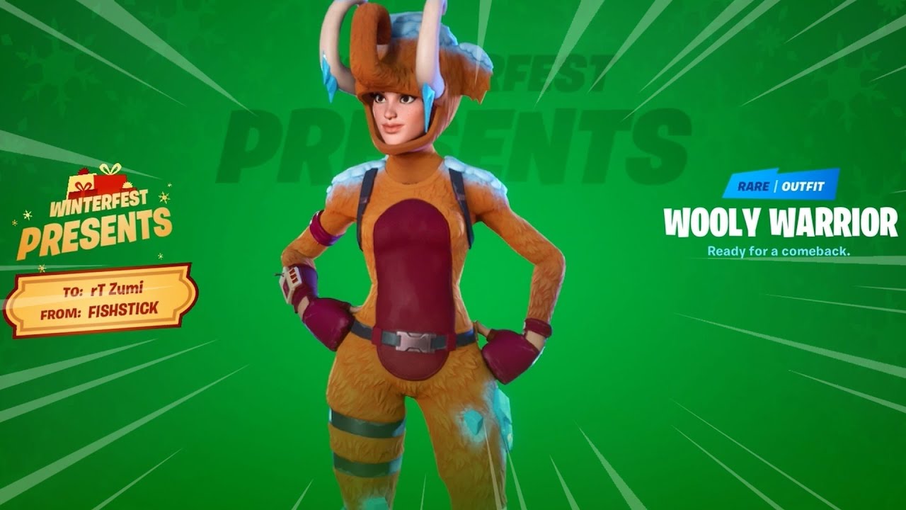 Fortnite Winterfest: NEW WOOLY WARRIOR SKIN - Present Opening Day 14 ...