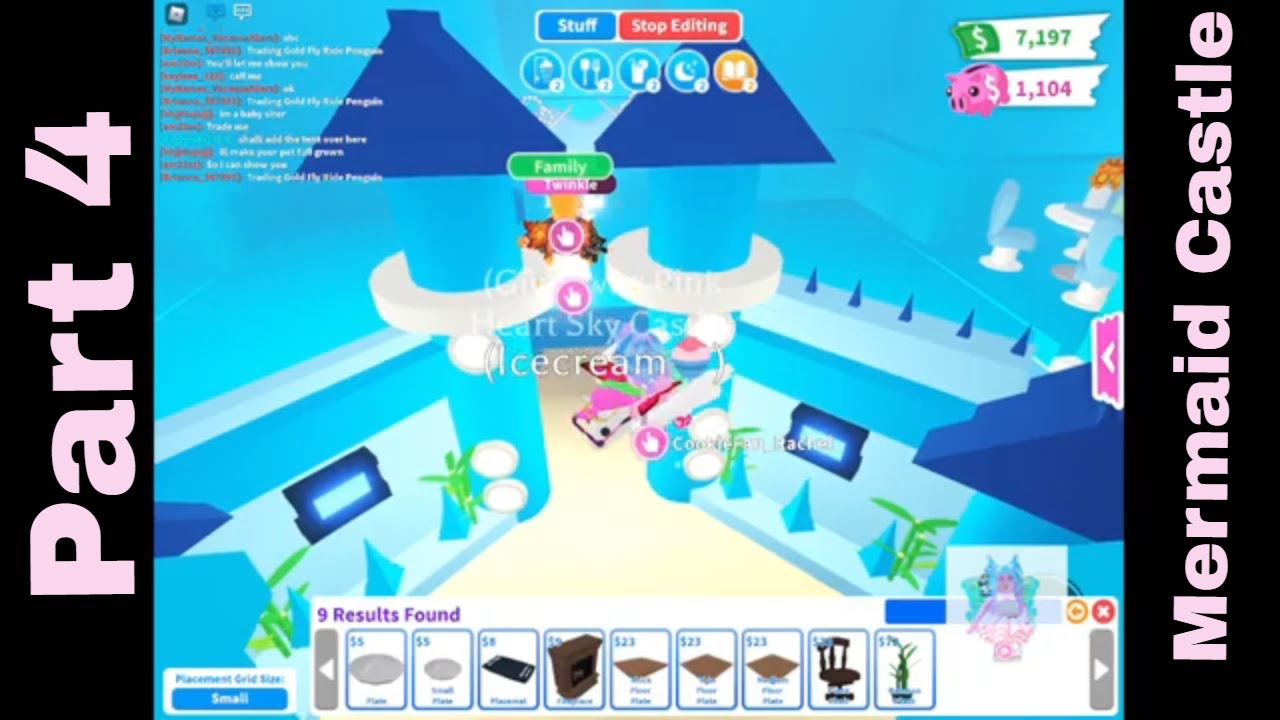 Part 4 Building Mermaid Castle Underwater (Maddie’s house)On Adopt Me ...
