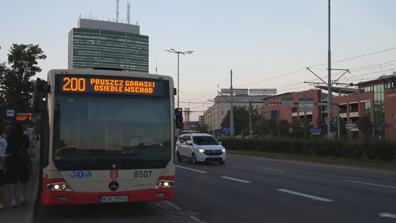 Poland, Gdańsk, bus 200 ride from Główny to Komarowo - YouTube