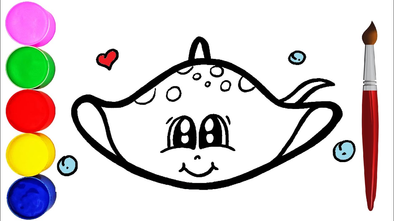 Stachelrochen Zeichnen und Malen für Kinder - YouTube