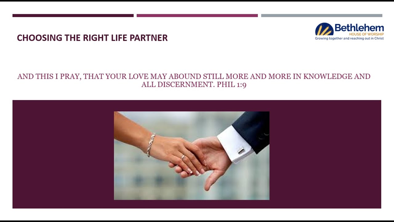 Choosing the Right life partner - Sudhir David - YouTube
