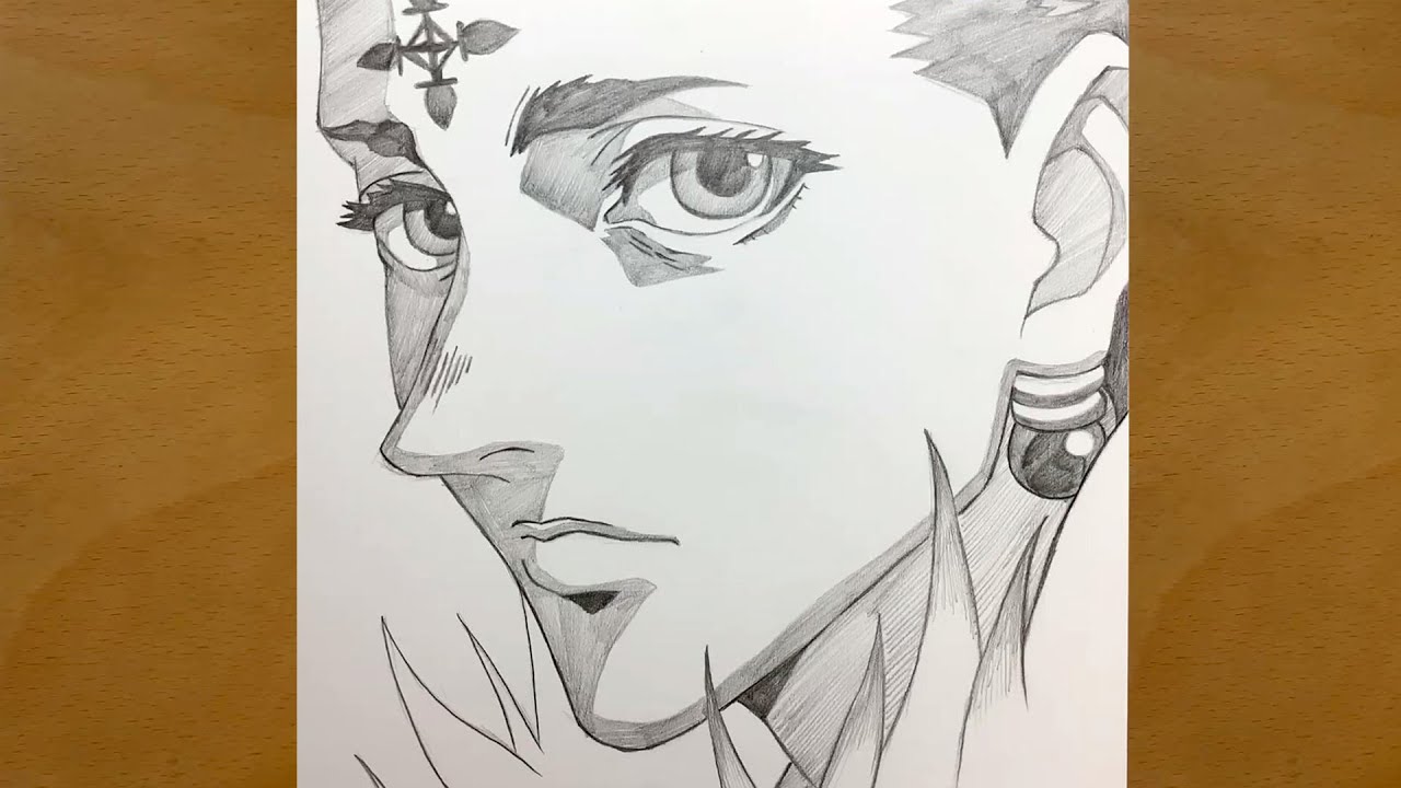 Anime sketch | How to draw Chrollo Lucilfer from HUNTER×HUNTER | Draw ...