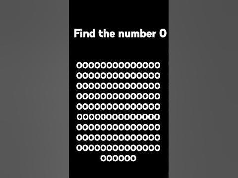 find the number 0 - YouTube