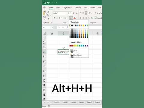 #Shorts #2 Excel Shortcuts | Fill Colour | Keyboard Shortcuts | - YouTube