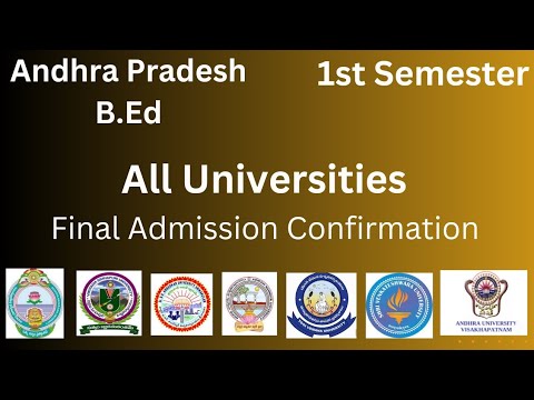 All Andhra Pradesh University B.Ed Final Confirmation # ...