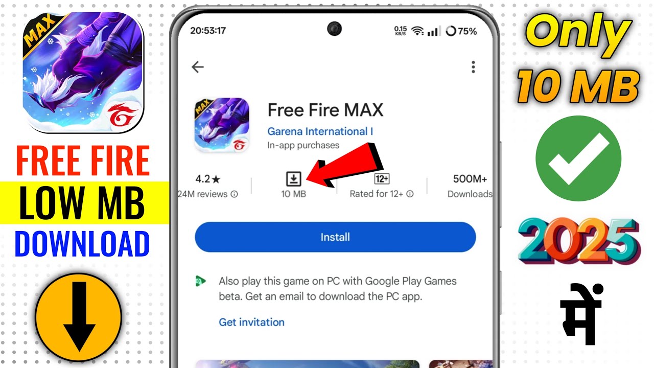 😍Free Fire Max Ko Low MB Mein Download Kaise Kare 2025 | Free Fire Max ...