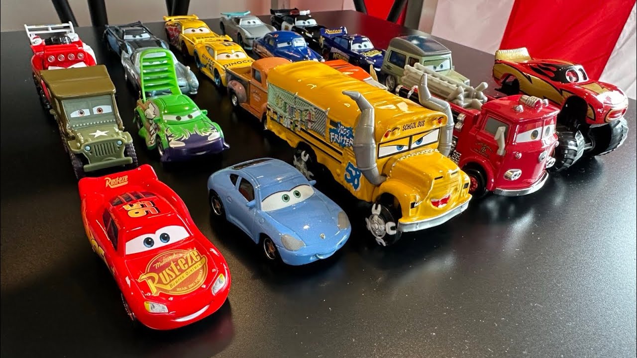 Disney Pixar Cars fall into water: Lightning McQueen, Chick Hicks ...