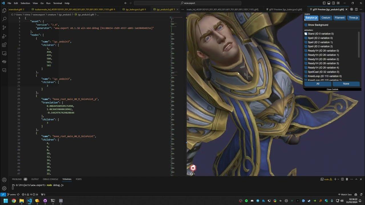 wow.export glTF animation exporting - YouTube