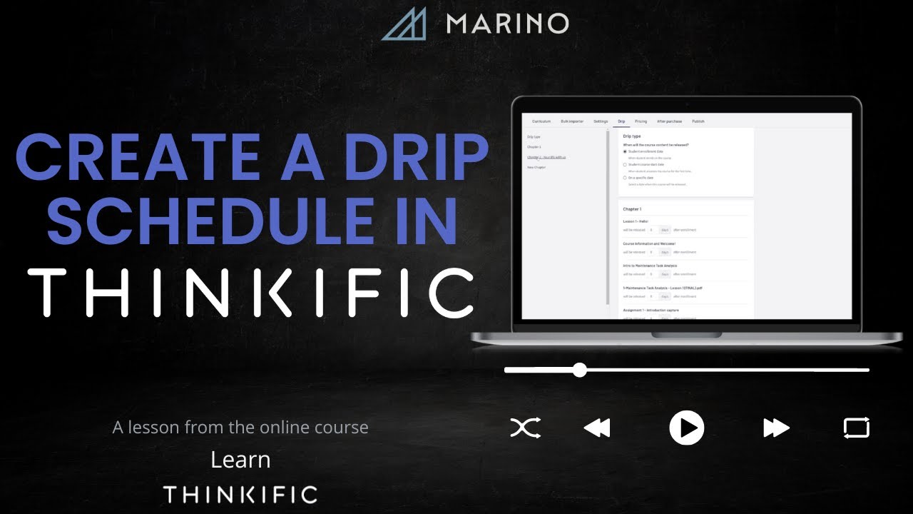 Create a Drip Schedule in Thinkific - YouTube