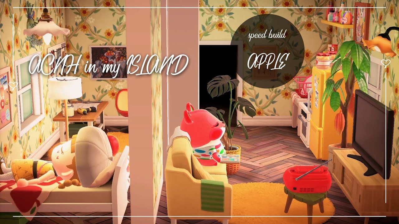 ACNH Speed Build | Villager APPLE House Remodeling | 애플 | アップル - YouTube