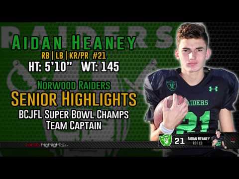 Aidan Heaney 2018 Norwood Raiders Highlights (RB | LB | KR/PR) - YouTube