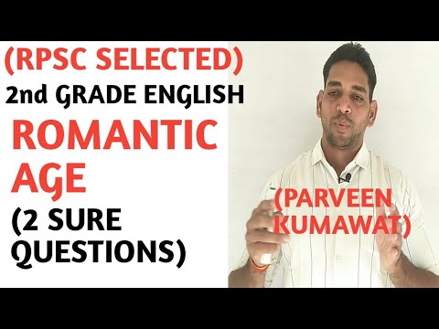 RPSC 2nd Grade English Classes//Romantic Age//Romanticism//Literary ...