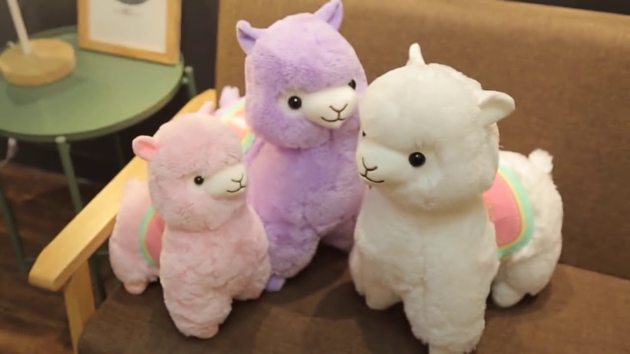 Hot New 1PC 35 50CM Cute Saddle Alpaca Plush Toys Soft Plush Alpacasso ...