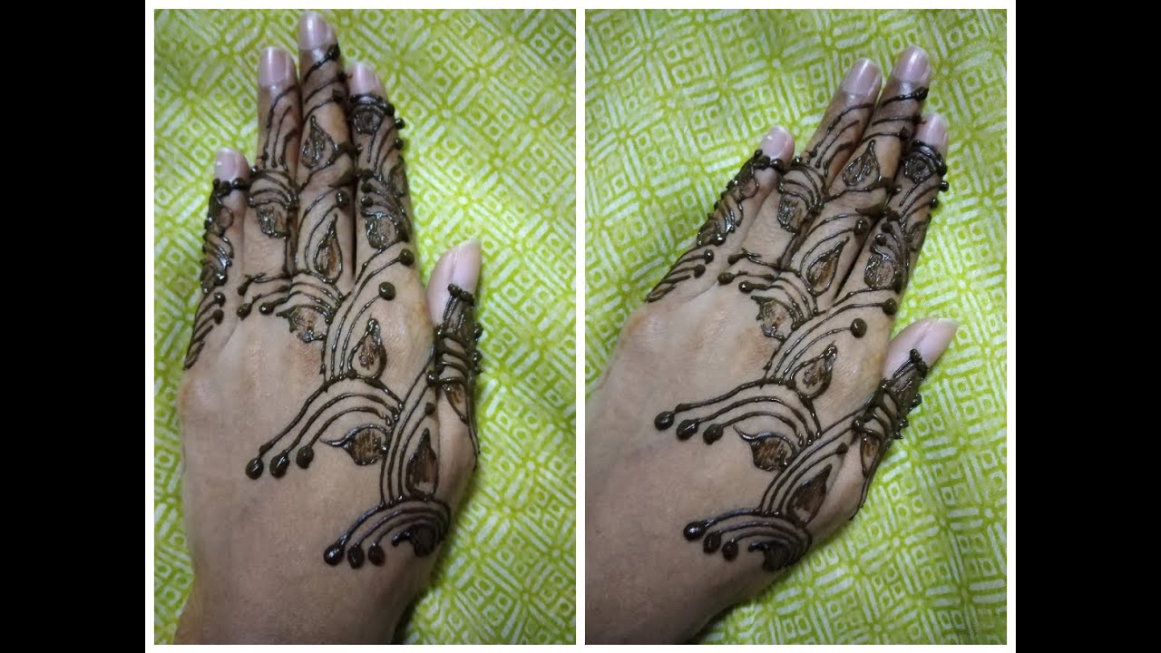 Simple beginner friendly repeated henna designs - YouTube