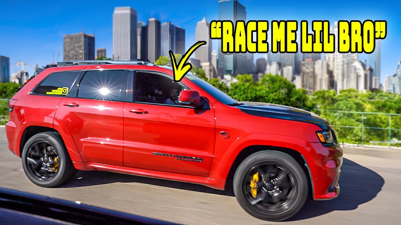 TRACKHAWK OWNER GETS MAD AFTER LOSING RACE! - YouTube