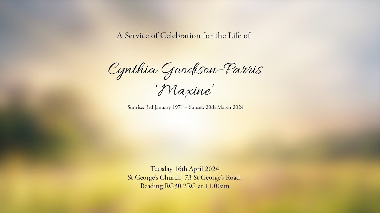 Edited version - Service of Celebration for the Life of Cynthia ...