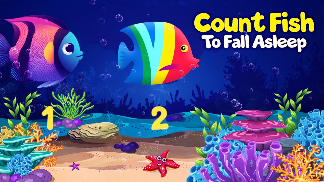 Count Fish To Fall Asleep 😴 Bedtime Lullaby. Calming Undersea Animation ...