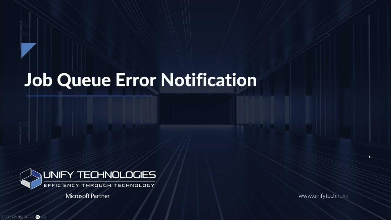 Business Central - Job Queue Error Notification - YouTube