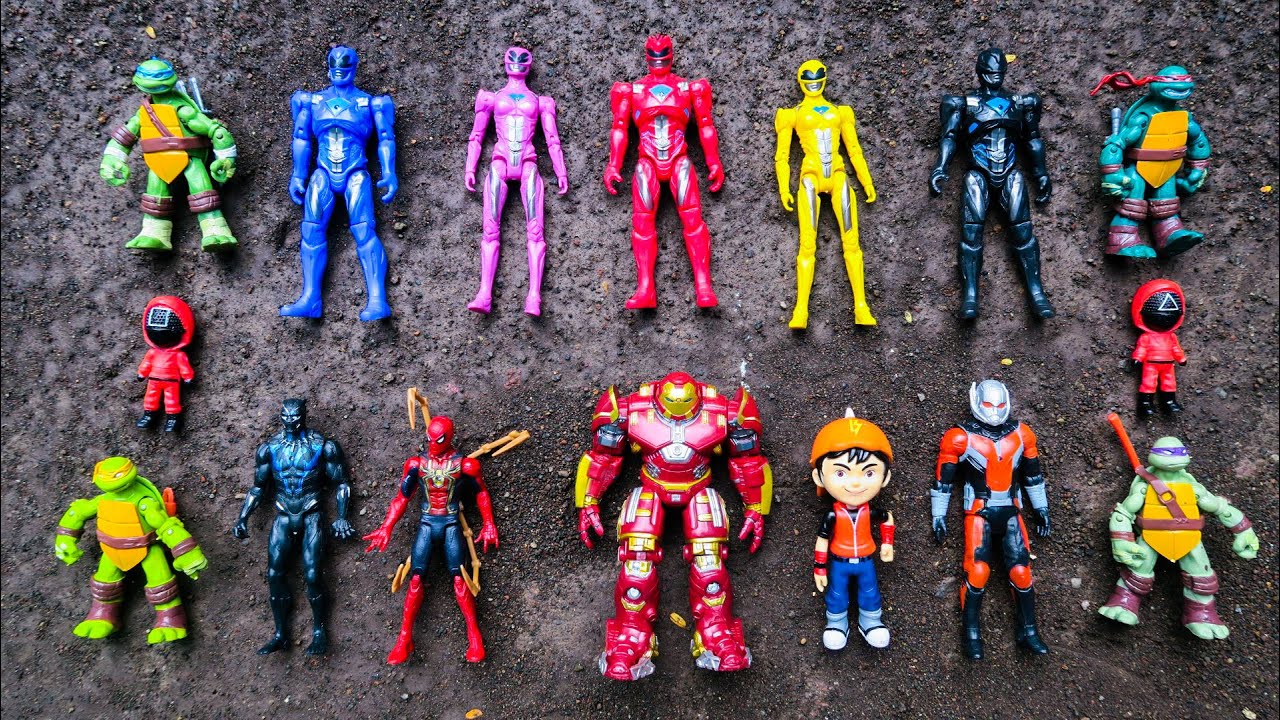Avengers Set iron Man Boboiboy Squid Game Power Rangers Ninja Turtles ...