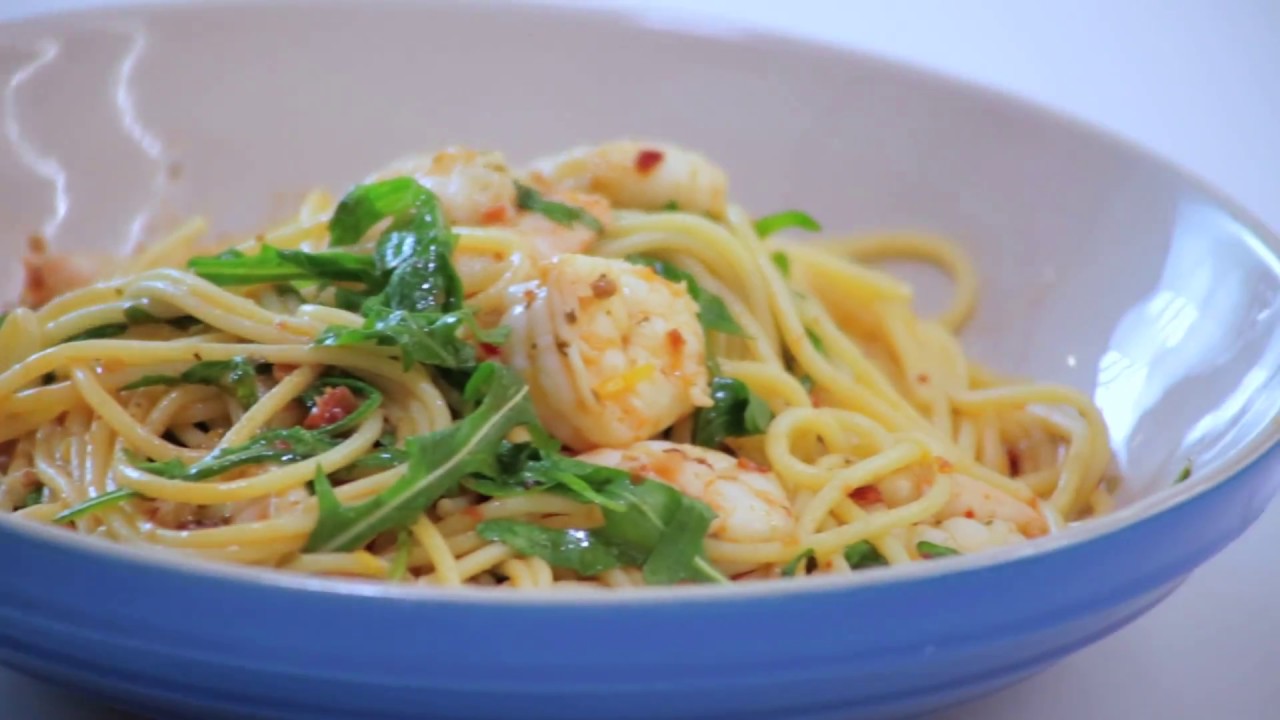 Prawn and Rocket Spaghetti - YouTube