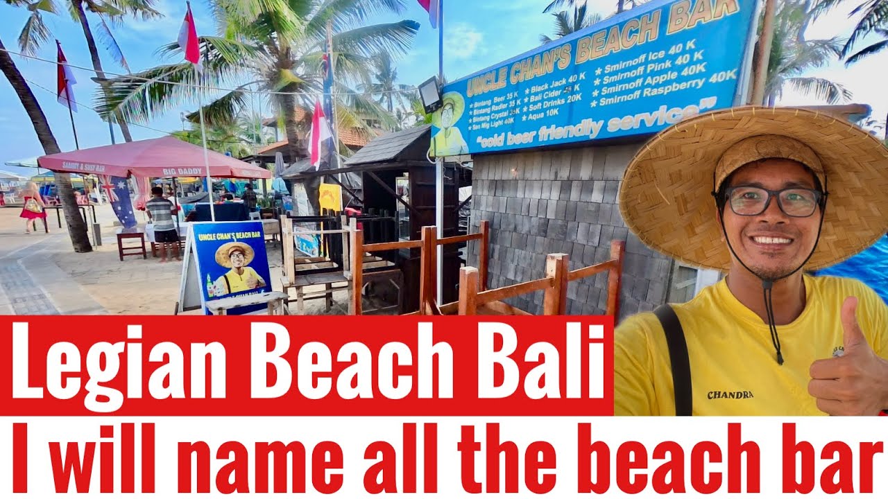Legian Beach Bali, This are all the beach bars at Legian - YouTube