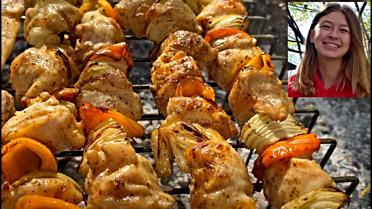 Chicken Shish Kebab Recipe - Fire Pit Smokey - YouTube